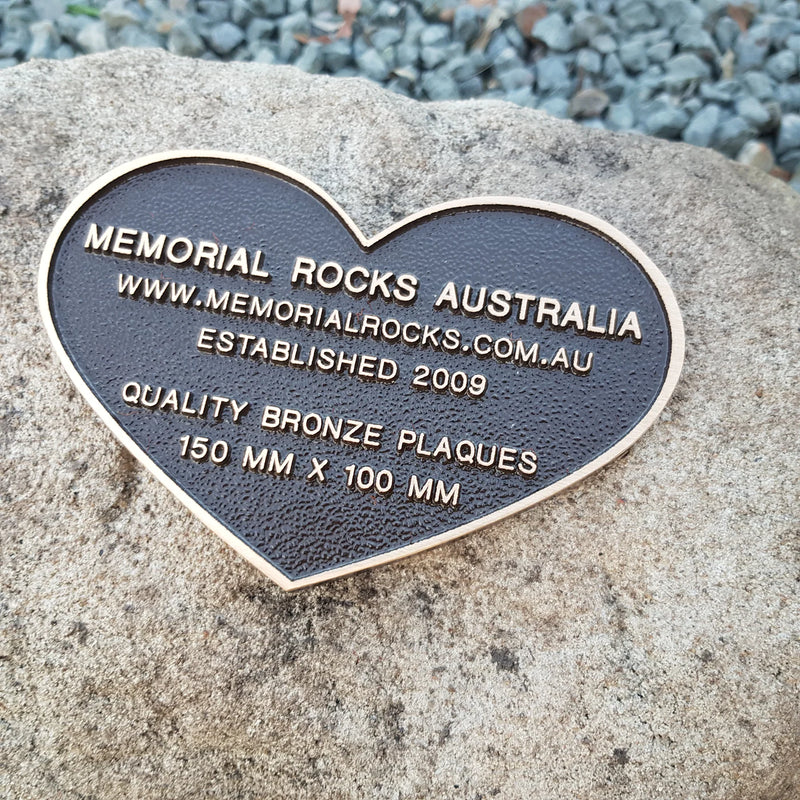 Quality Bronze Heart Shaped Plaque – Memorial Rocks Australia