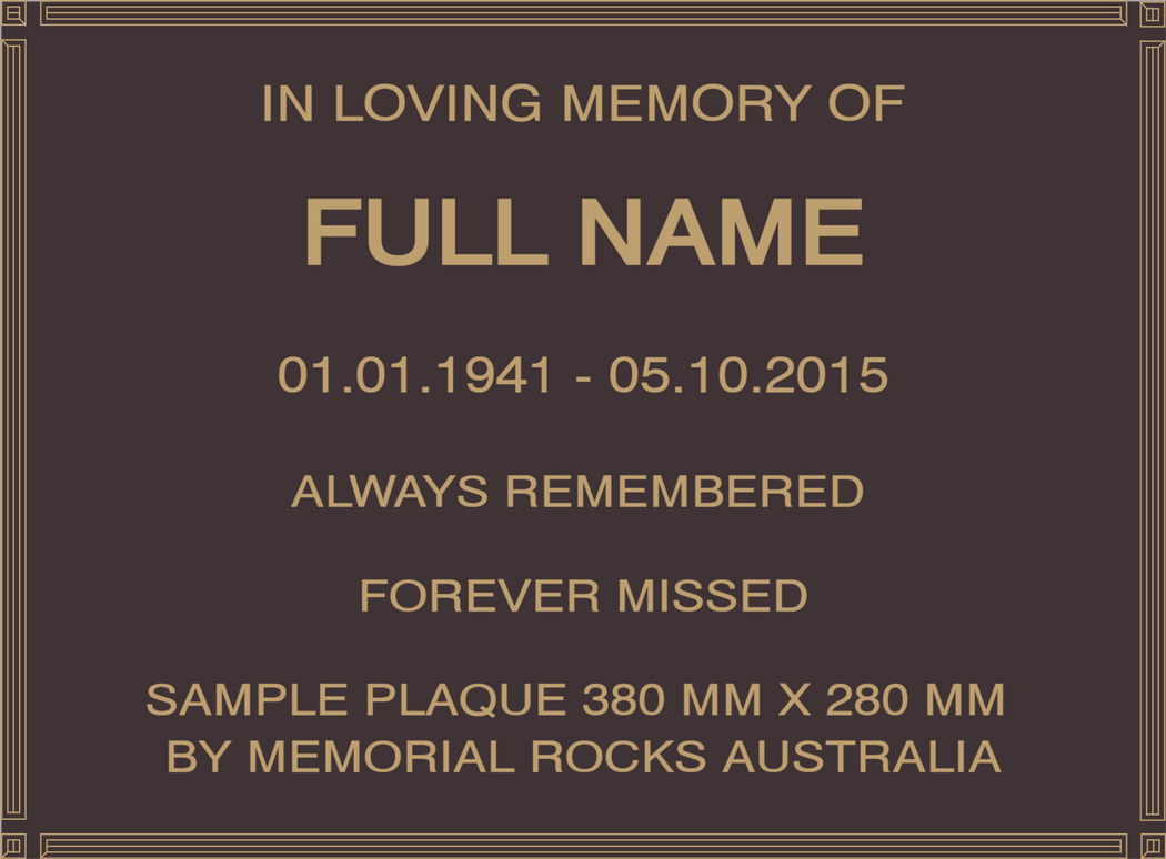 LARGE BRONZE PLAQUES – Memorial Rocks Australia